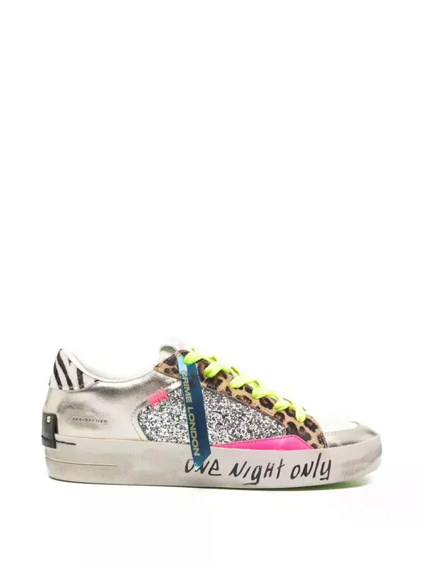 CRIME LONDON Glitter-embellishment Sneakers - Silver