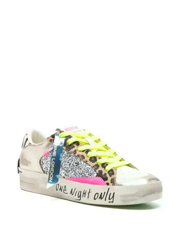 CRIME LONDON Glitter-embellished Sneakers - Silver