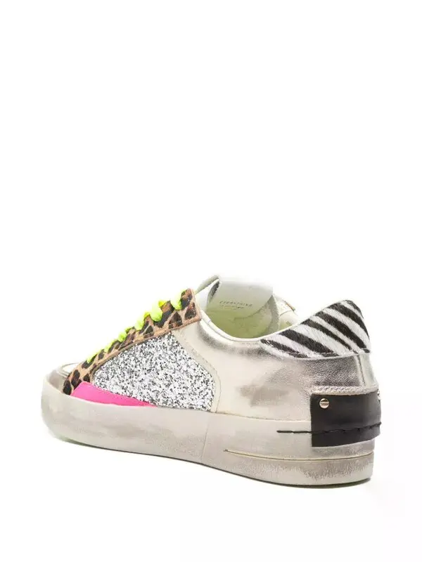 CRIME LONDON Glitter-embellished Sneakers - Silver