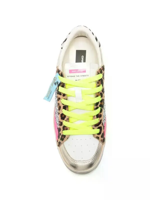 CRIME LONDON Glitter-embellished Sneakers - Silver