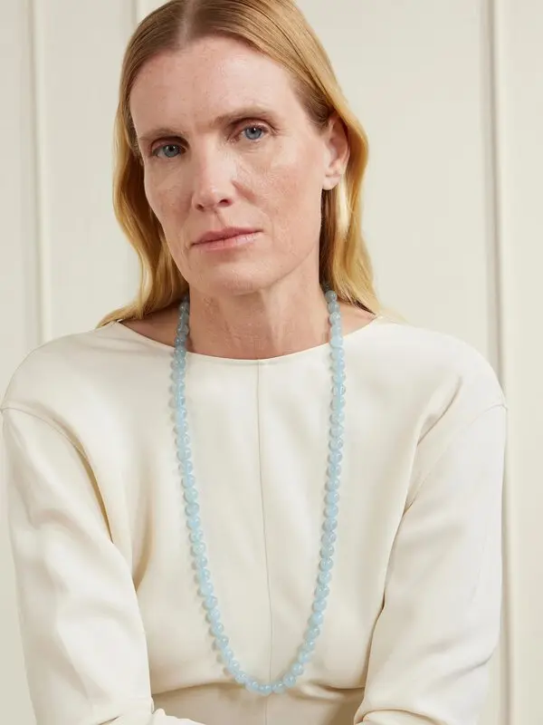 Jia Jia Oracle 14-karat Gold Aquamarine Necklace