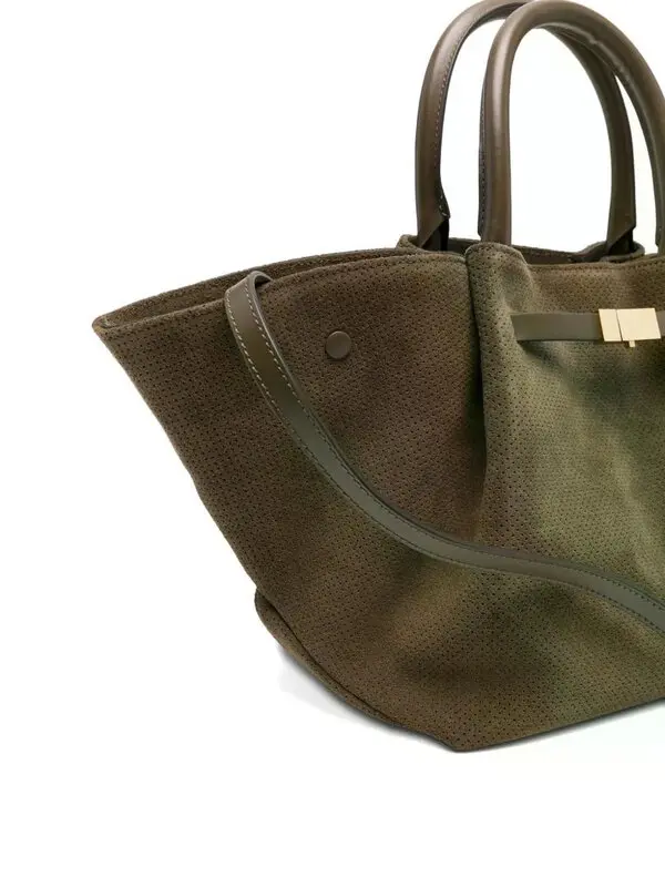 DEMELLIER Midi New York Suede Tote - Green