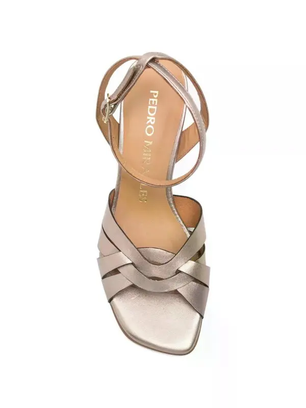 PEDRO MIRALLES Square-toe Heeled Sandals - Pink