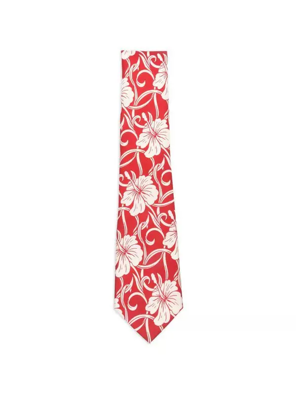 Drole De Monsieur Floral-print Tie - Red