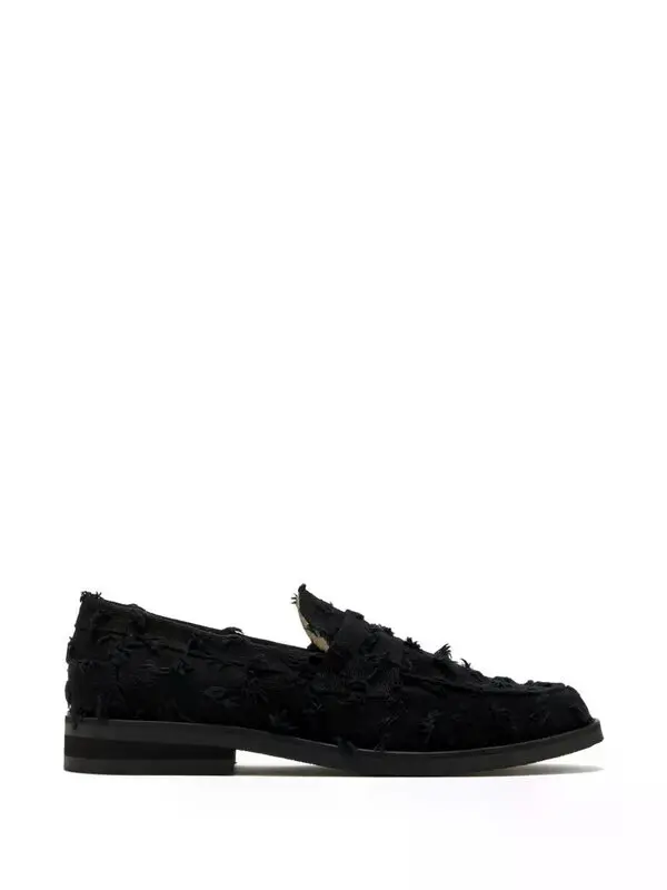 DUKE + DEXTER Wilde Frayed Loafers - Black