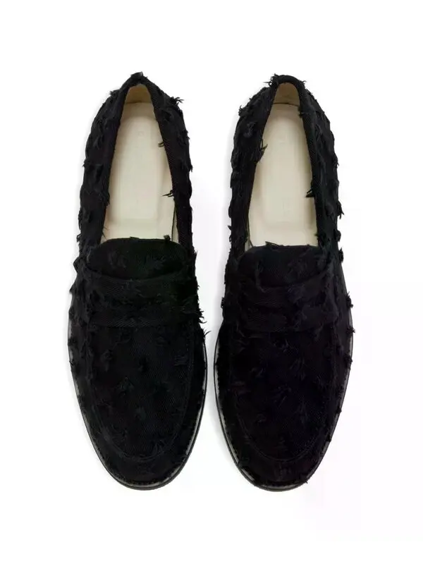 DUKE + DEXTER Wilde Frayed Loafers - Black