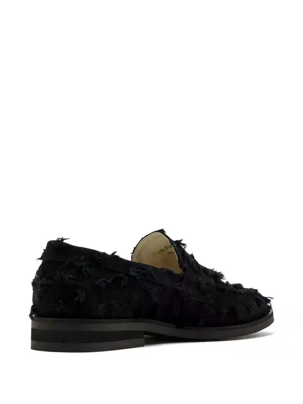 DUKE + DEXTER Wilde Frayed Loafers - Black