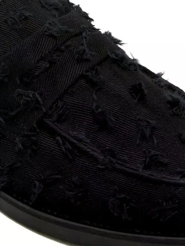 DUKE + DEXTER Wilde Frayed Loafers - Black