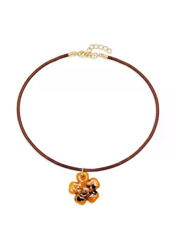 SANDRALEXANDRA Clover Pendant Necklace - Brown