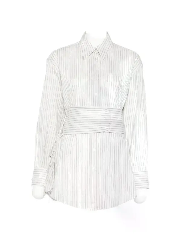 RÓHE Striped Collared Shirt - White
