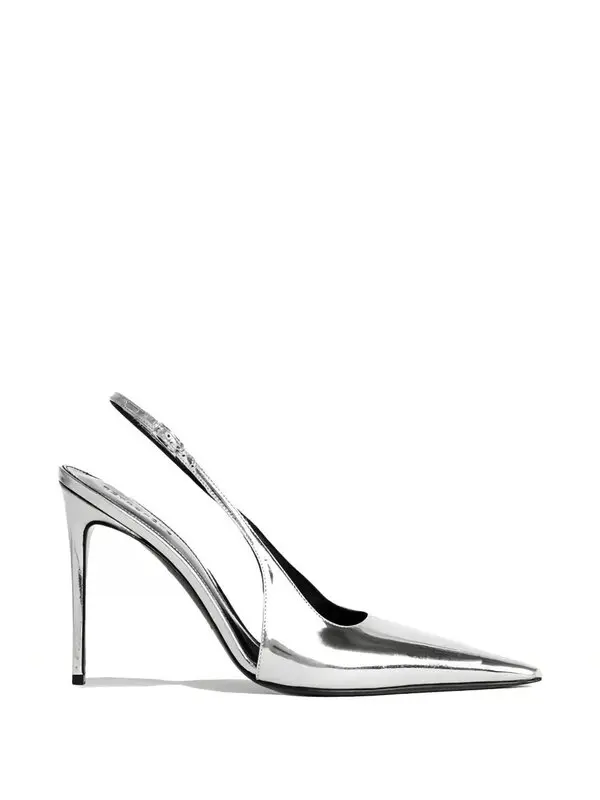 Retrofete Pointed Slingback Pumps - Silver