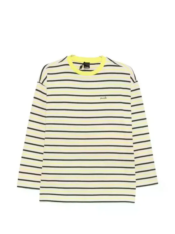 Pinko Striped Cotton Sweater - Neutrals