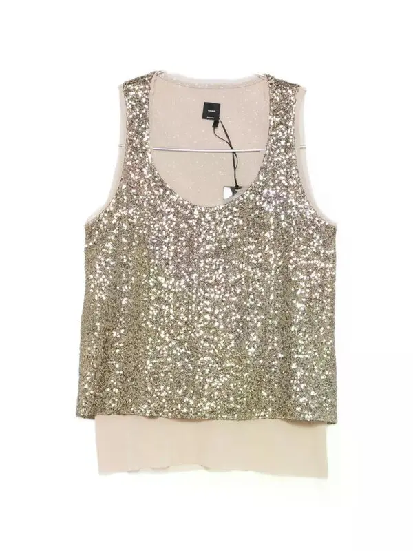 Pinko Sequin-embellished Layered Top - Gold