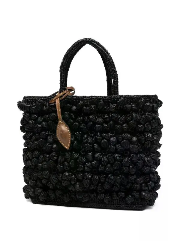 AFAR Floral-appliqué Tote Bag - Black