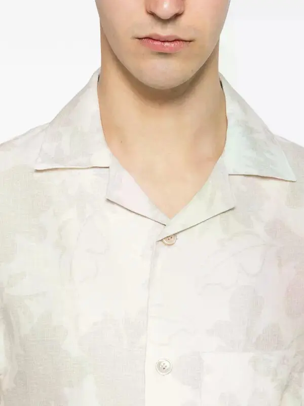Eleventy Floral-print Shirt - Neutrals