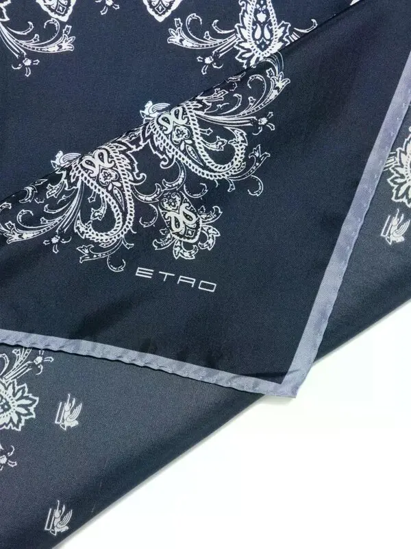 Etro Pegasus Paisley-print Scarf - Blue