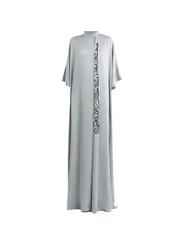 GEMY MAALOUF Calligraphy-embroidered Kaftan - Grey