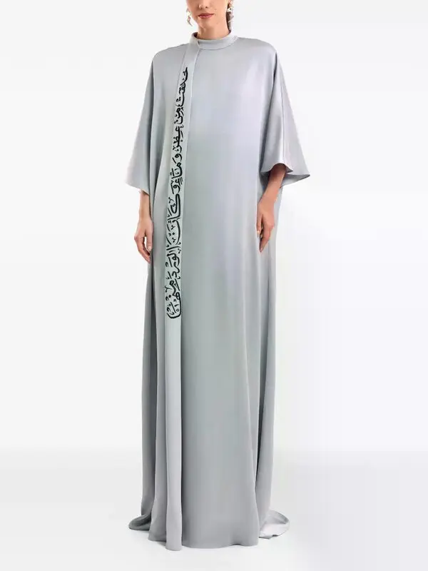 GEMY MAALOUF Calligraphy-embroidered Kaftan - Grey