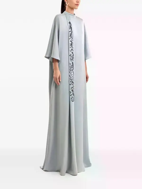 GEMY MAALOUF Calligraphy-embroidered Kaftan - Grey