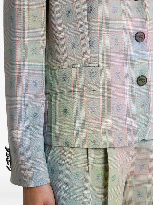 Etro Prince Of Wales Check Single-breasted Blazer - Neutrals