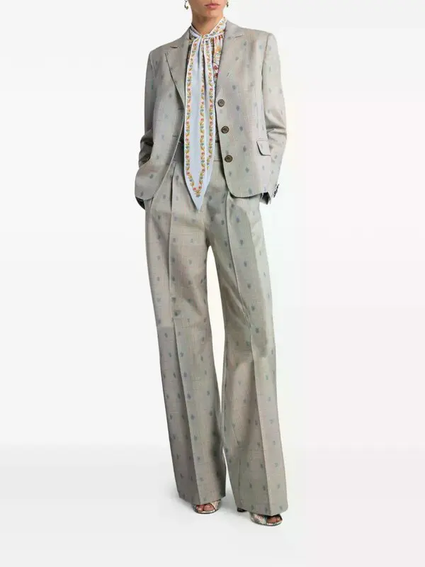 Etro Jacquard Prince Of Wales Trousers - Neutrals