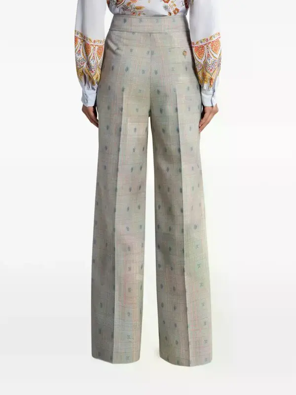 Etro Jacquard Prince Of Wales Trousers - Neutrals