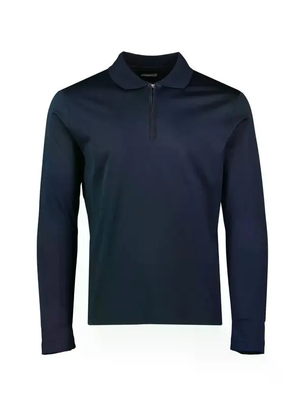 Pal Zileri Zip Long-sleeved Polo Shirt - Blue