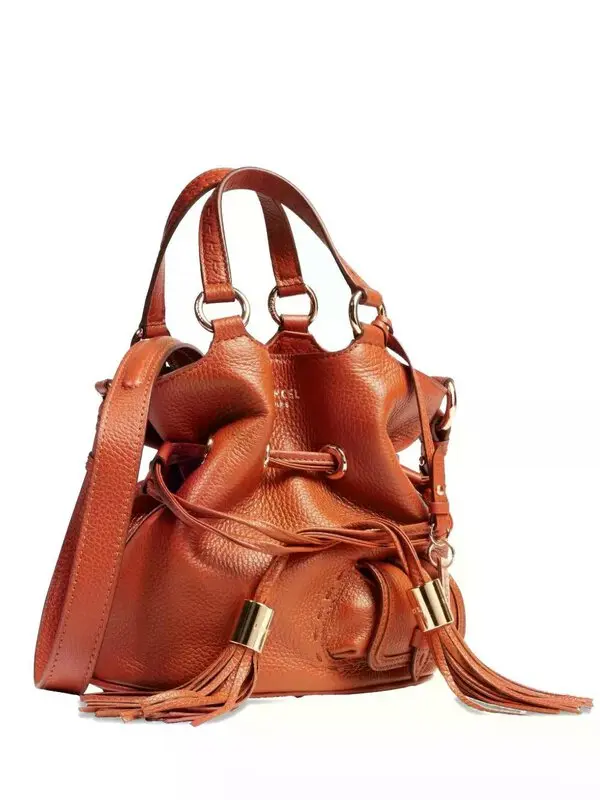 LANCEL Tassel Detail Bucket Bag - Red