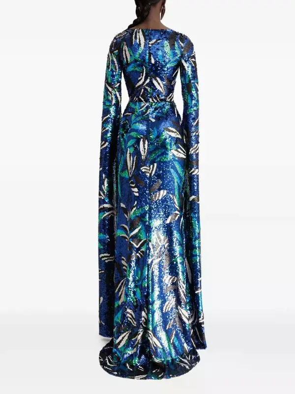 GEMY MAALOUF Patterned Sequin-detailed Maxi Dress
