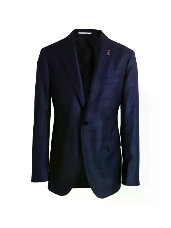 Pal Zileri Vicenza Single-breasted Checked Wool Blazer - Blue