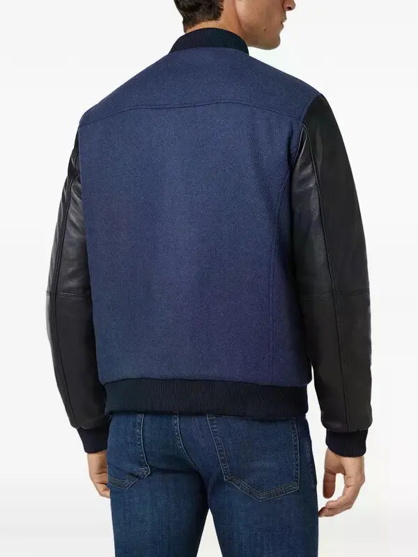 Pal Zileri Leather-sleeve Zip-up Bomber Jacket