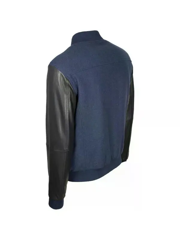 Pal Zileri Leather-sleeve Zip-up Bomber Jacket