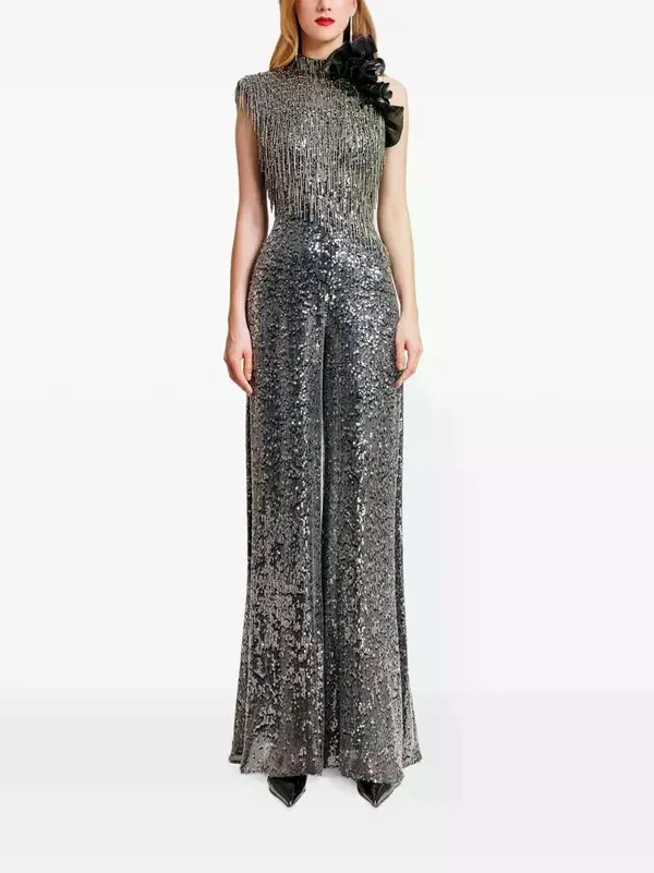 GEMY MAALOUF Embroidered Sequins Jumpsuit