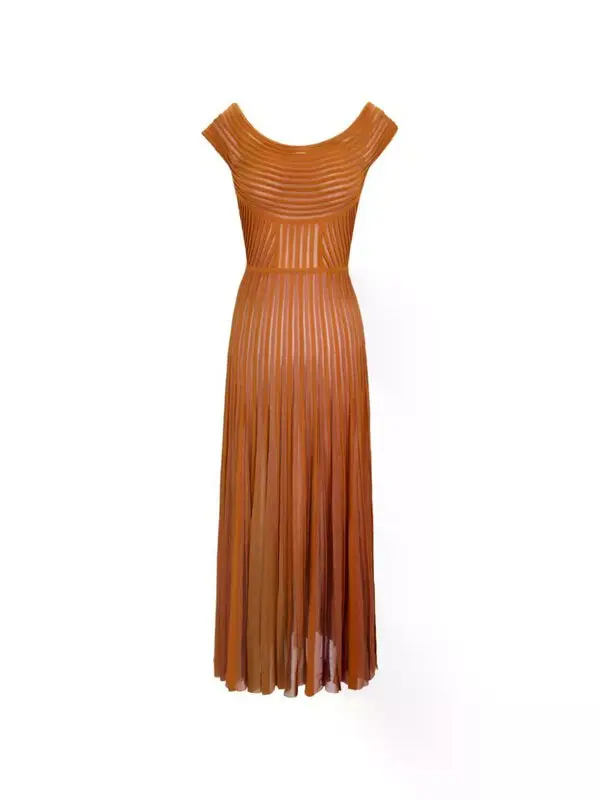 GEMY MAALOUF Off-shoulder Midi Dress - Orange