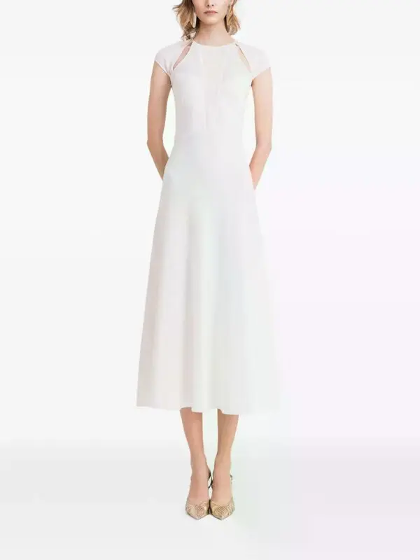 GEMY MAALOUF Cut-out Detail Midi Dress - White