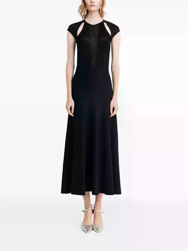 GEMY MAALOUF Cut-out Detail Midi Dress - Black