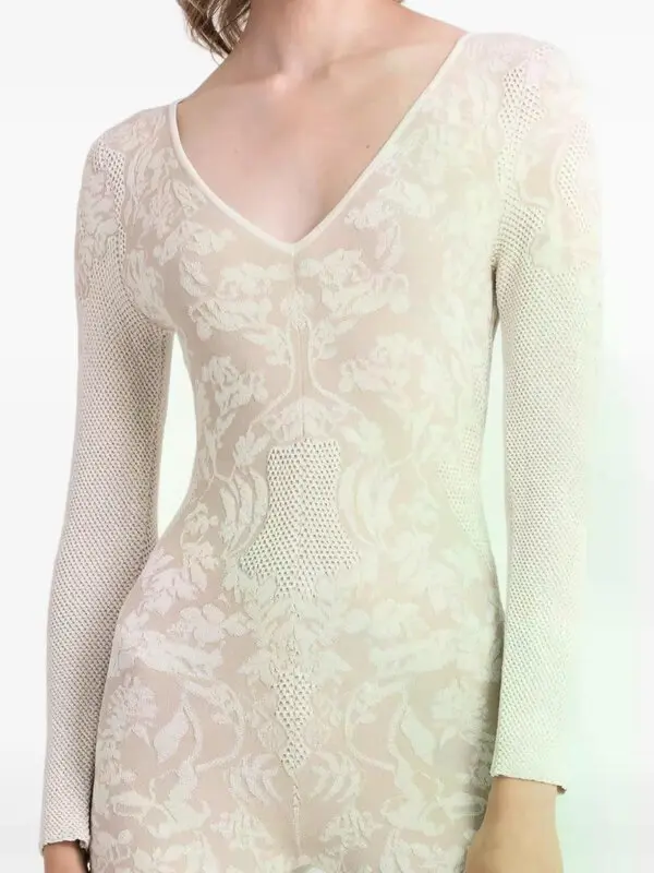GEMY MAALOUF Long-sleeved Floral Jumpsuit
