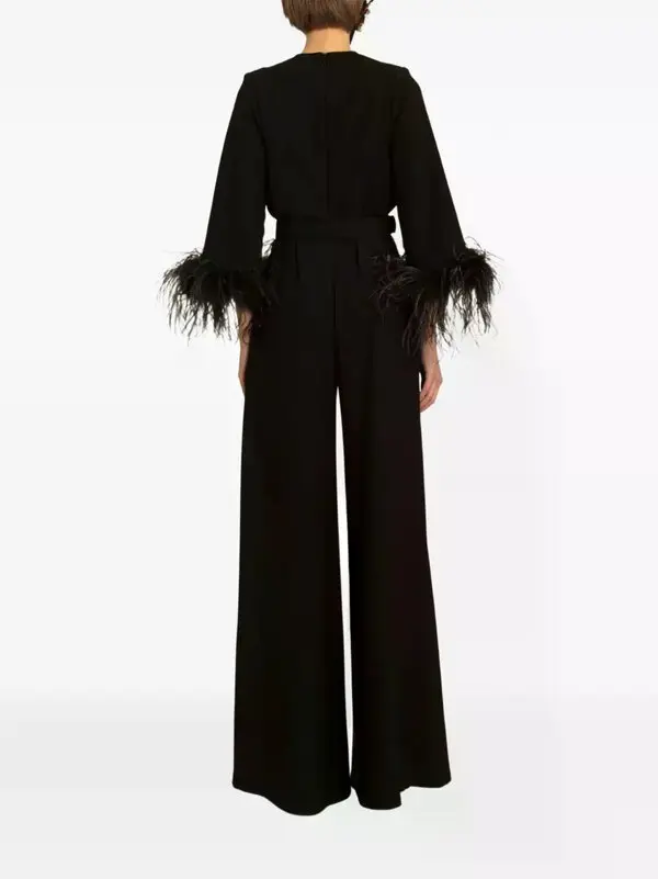 GEMY MAALOUF Feather-trim Jumpsuit