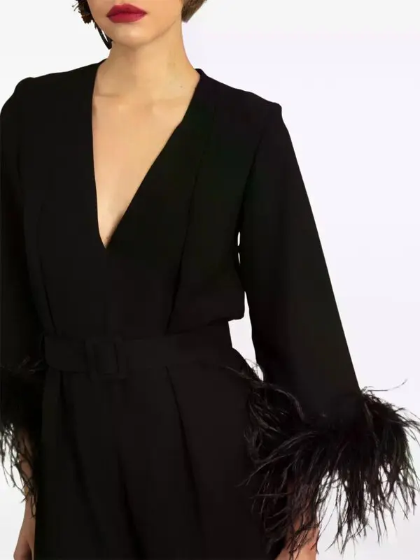GEMY MAALOUF Feather-trim Jumpsuit
