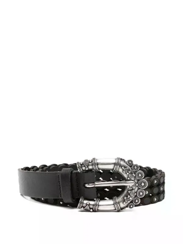 ORTIGNI Laser-cut Studded Belt - Black