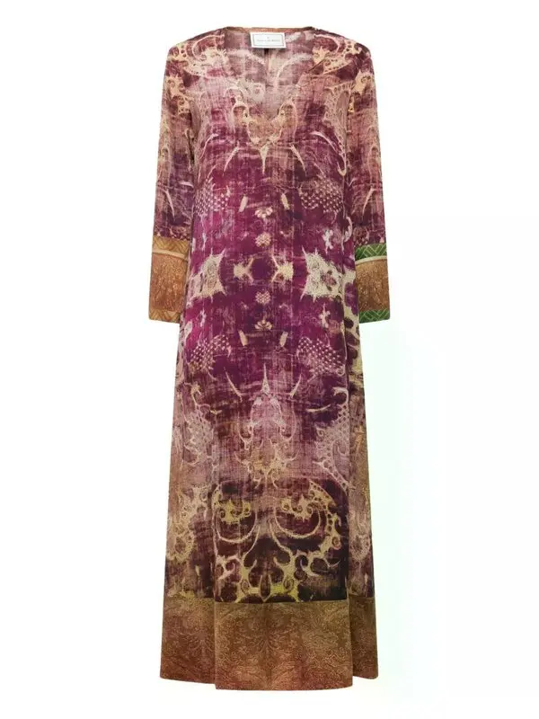 PIERRE-LOUIS MASCIA Abstract-print Maxi Dress - Pink