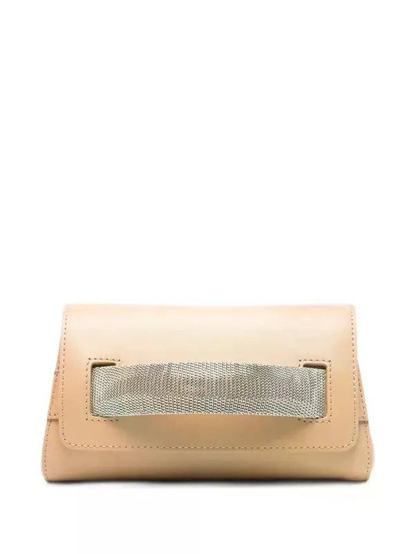 ORTIGNI Alba Leather Clutch Bag - Neutrals