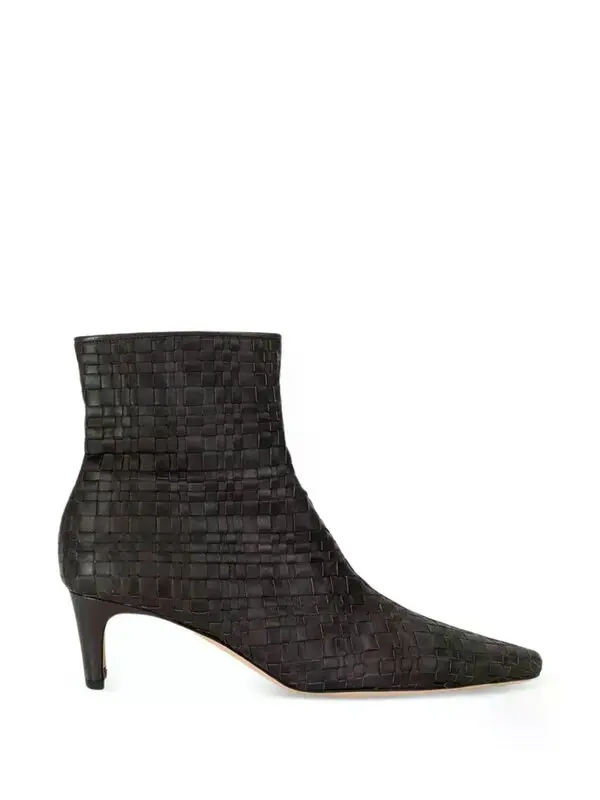 Staud Wally Woven Ankle Boots - Brown