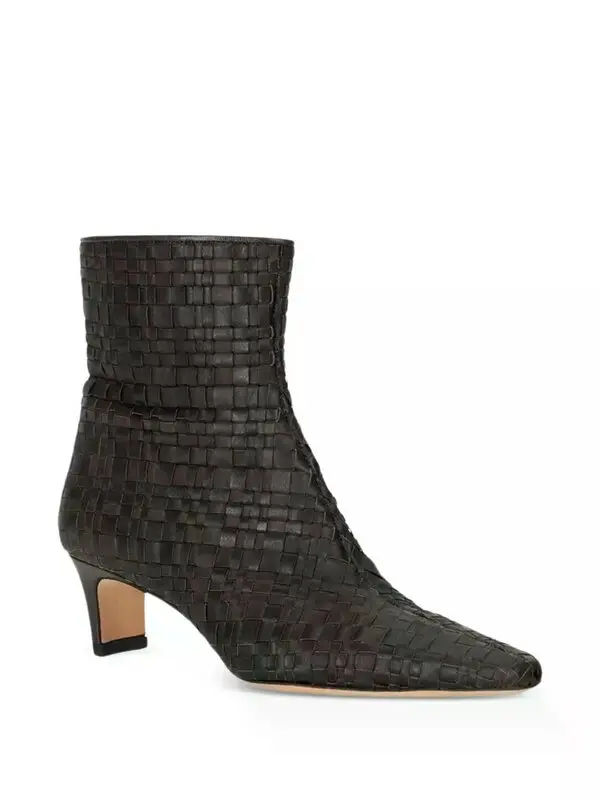Staud Wally Woven Ankle Boots - Brown