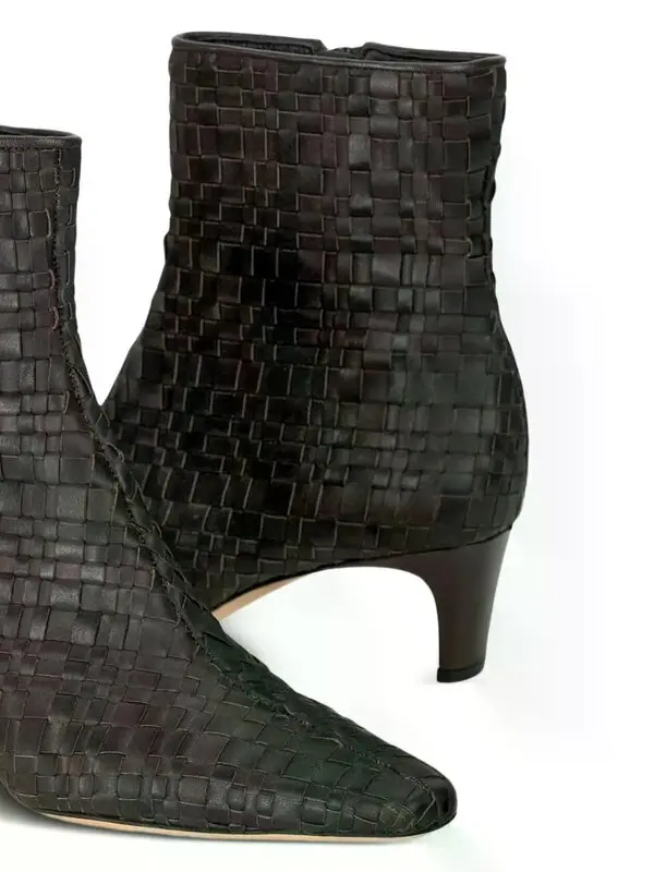 Staud Wally Woven Ankle Boots - Brown