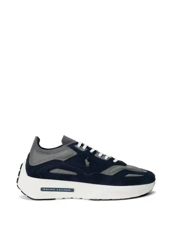 Polo Ralph Lauren Suede-panelled Knit Sneakers - Blue