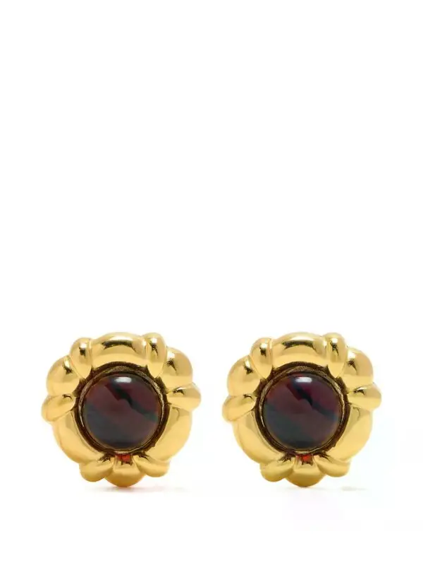 BEN-AMUN Cabochon Clip-on Earrings - Gold