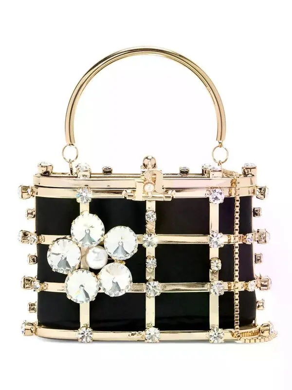 Rosantica Pocket Matera Rhinestone Mini Bag - Black