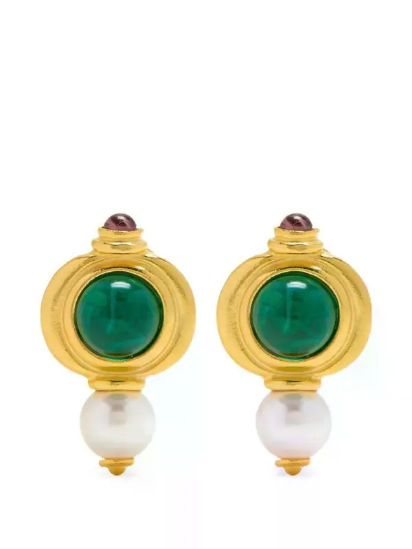 BEN-AMUN Pearl Drop Clip-on Earrings - Gold