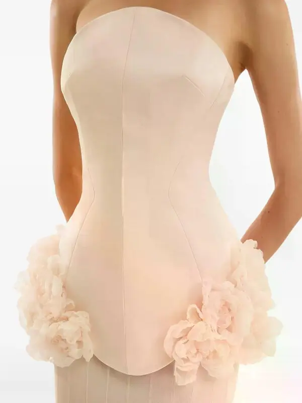 GEMY MAALOUF Strapless Floral Maxi Dress
